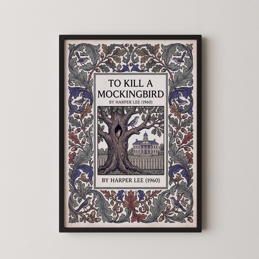 To Kill a Mockingbird Vintage Book Cover Art, Literary Digital Print ...