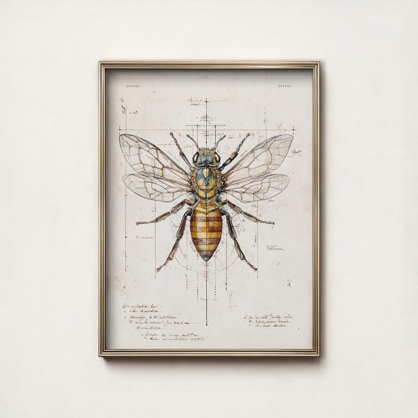 Scientific Bee Print - Etsy