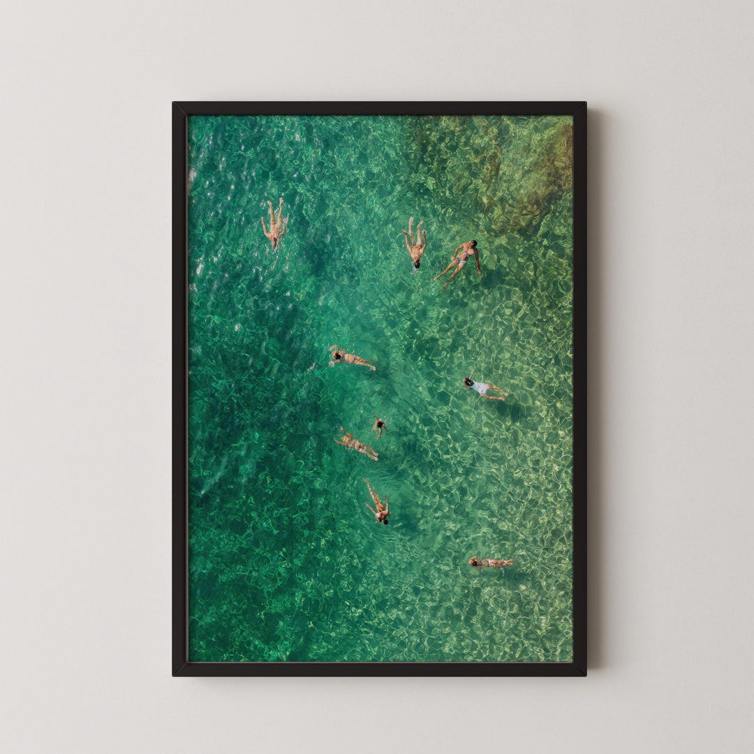 Vintage Ocean Swimmers Art Print, Italy Beach Digital Download - Etsy