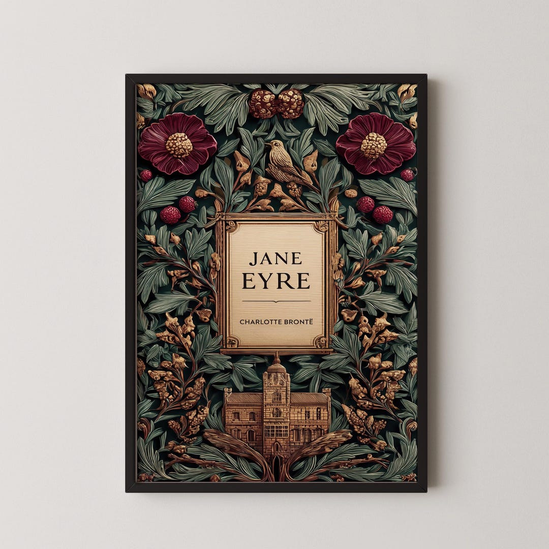 Jane Eyre Vintage Book Cover Art Print Digital Download - Etsy