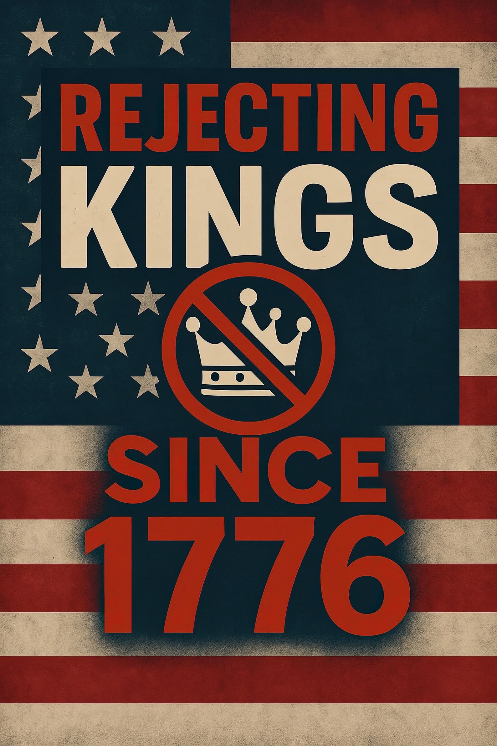 Rejecting Kings Since 1776 – Funny Political Protest Poster – Patriotic ...