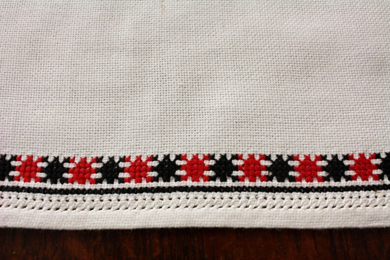 Ethnic Doily Table Mat Hungarian Cross Stitch Embroidery Red | Etsy
