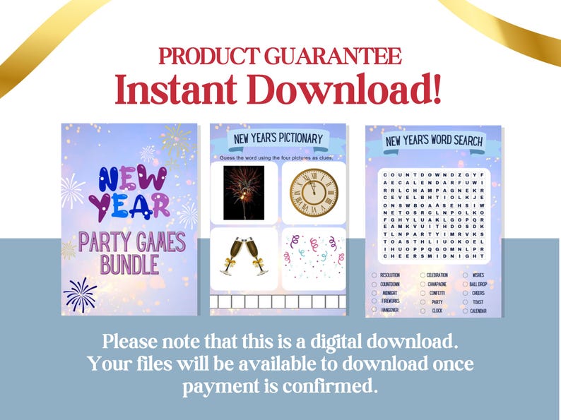 New Year’s Party Games Canva Templates | Trivia, Bingo & Word Games - Etsy