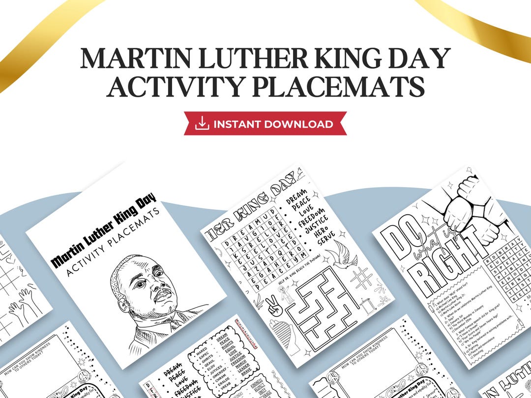 Printable MLK Day Craft and History Worksheet for Kids - Etsy