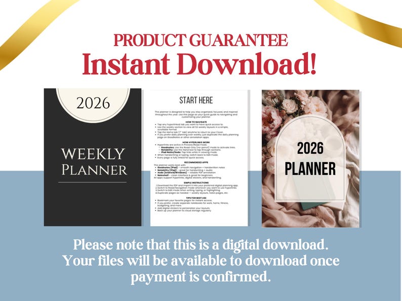 Minimalist 2026 Digital Planner Canva Template | Weekly & Daily Layouts ...