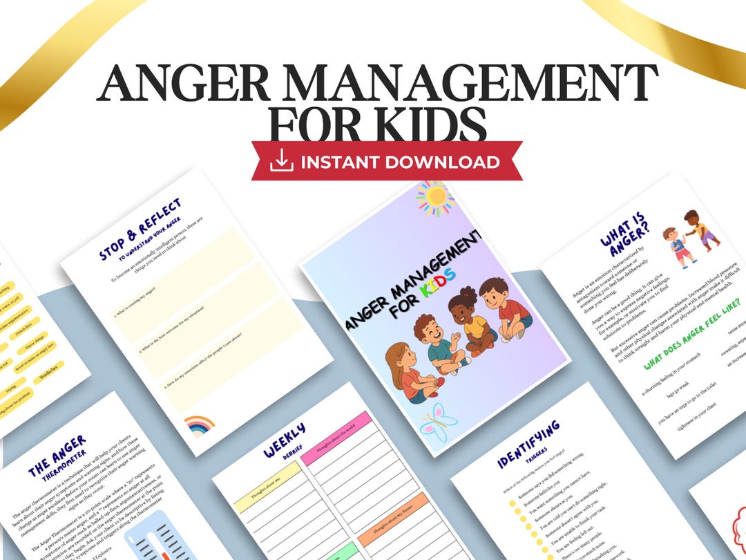 Anger Management for Kids Canva Template | Coping Skills Worksheets ...