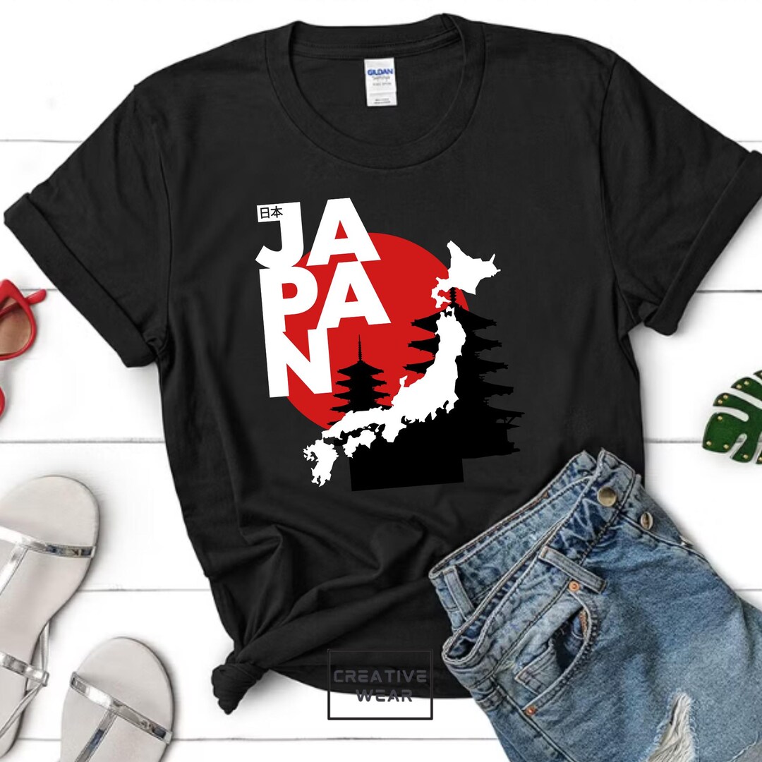 Japanese Map T-shirt, Tokyo Japan Shirt, Modern Japan Graphic T-shirt ...