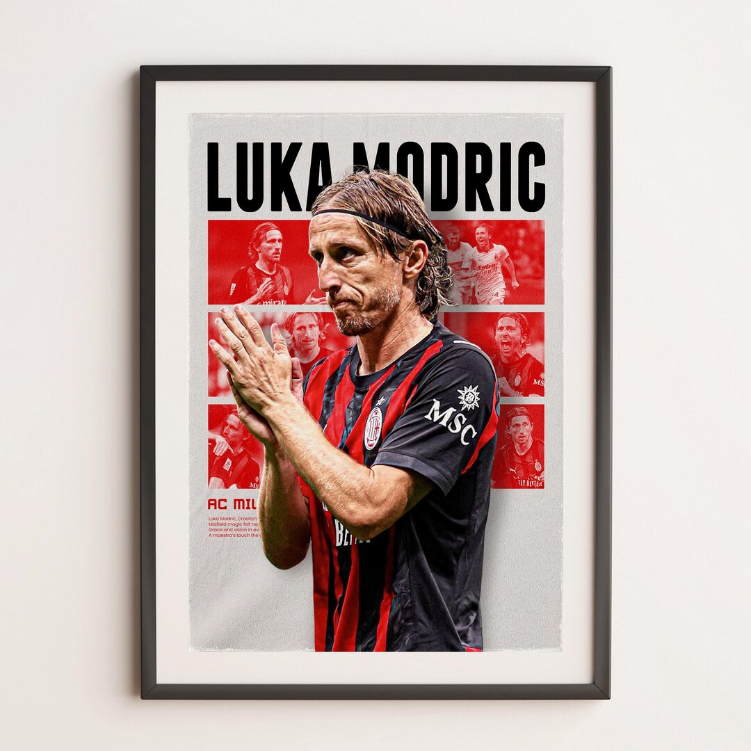 Luka Modric AC Milan Poster, A3 Football Wall Art (digital Download ...