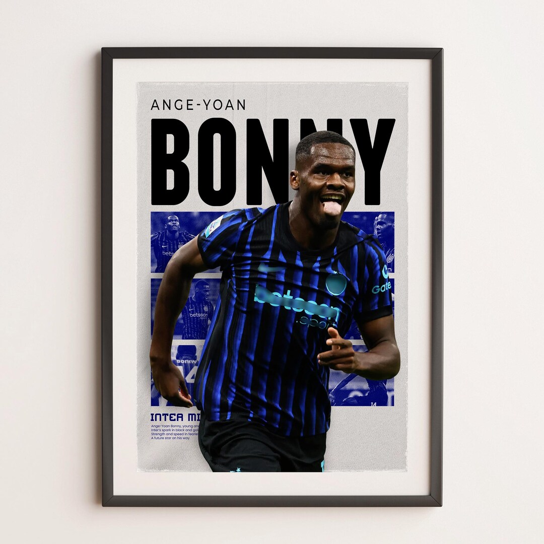 Ange-yoan Bonny Inter Milan, Printable A3 Sport Wall Art, Gift for Boy ...