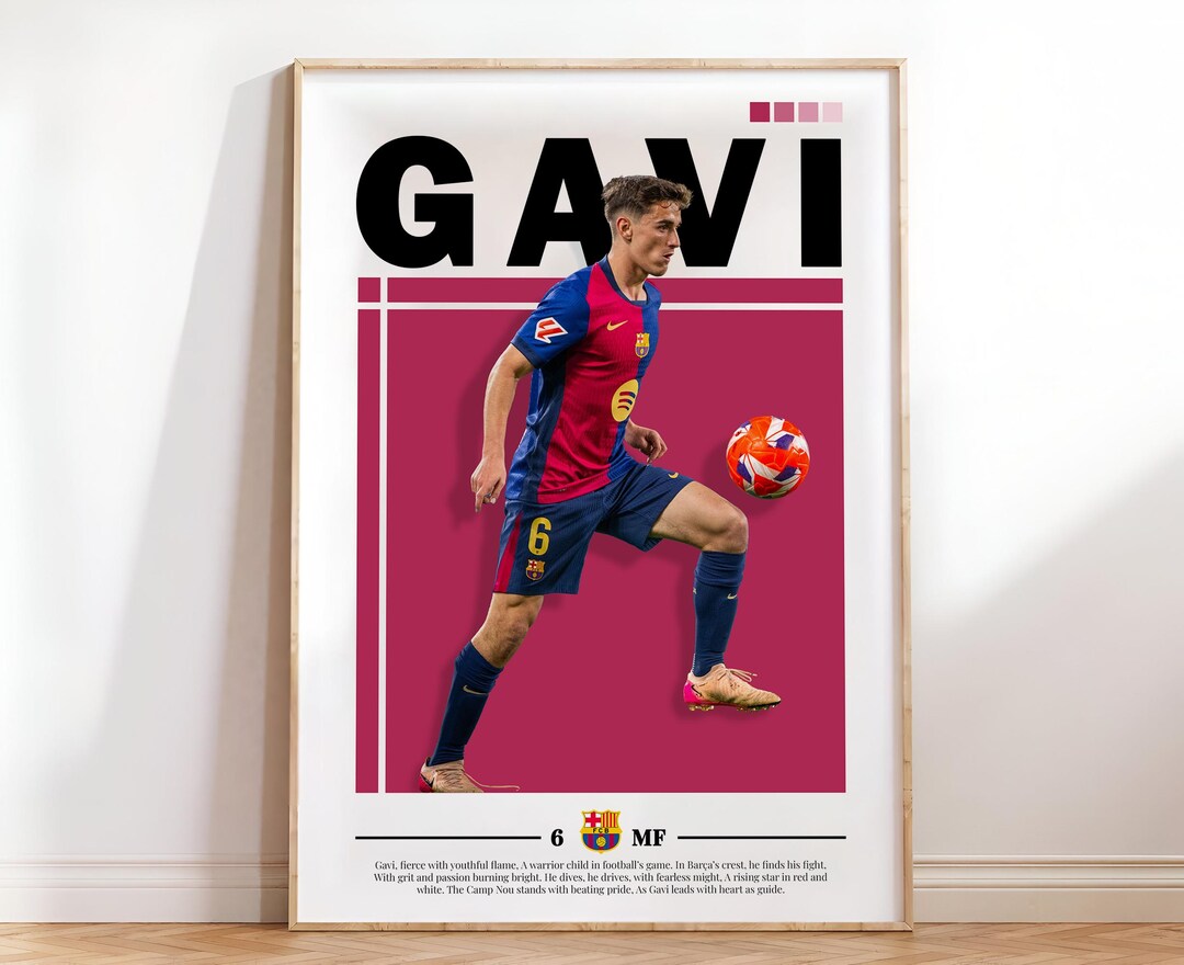 Gavi Poster, Barcelona Poster, Gavi Print Art, Gift Poster, Spanish ...