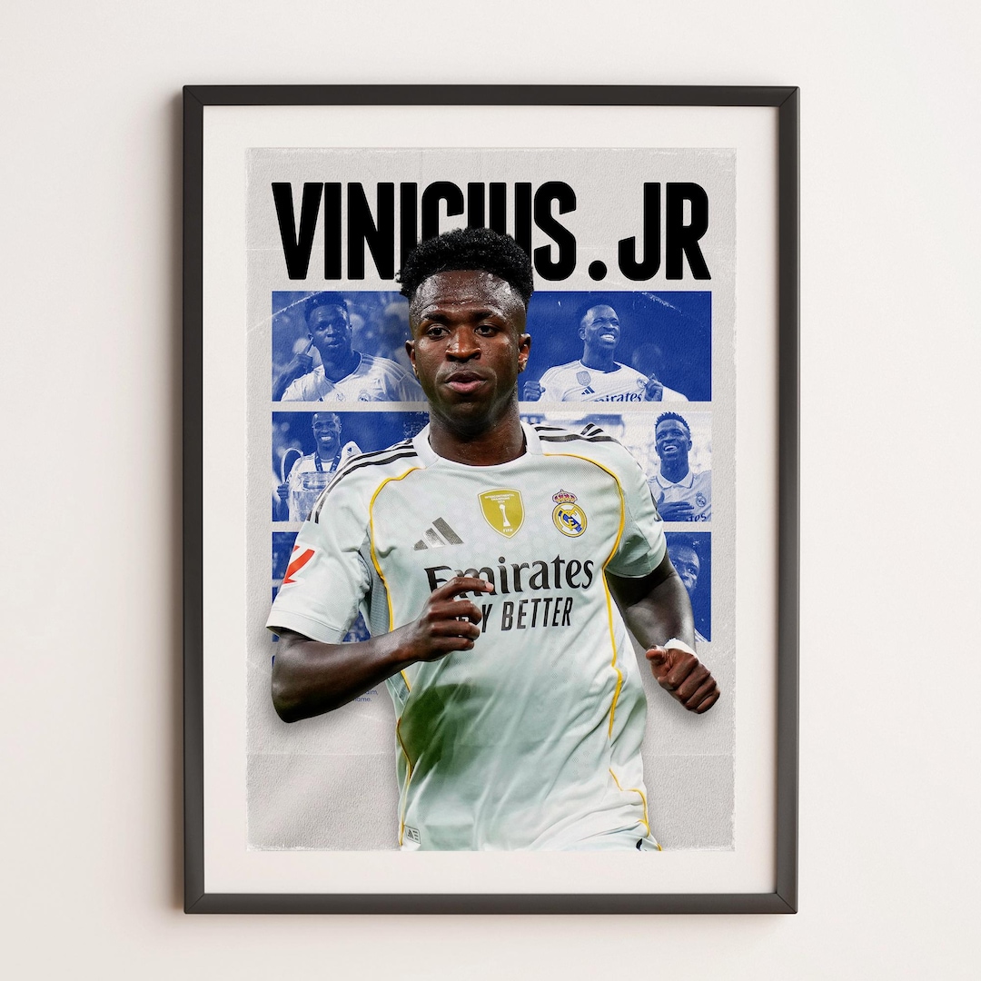 Vinicius Jr Real Madrid, Printable A3 Sport Wall Art, Gift for Boy ...