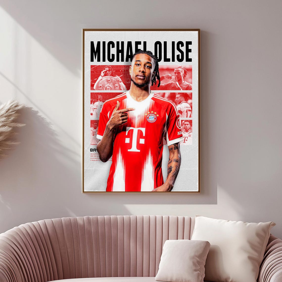 Olise Bayern Munich Poster, Printable A3 Sport Wall Art, Gift for Boy ...