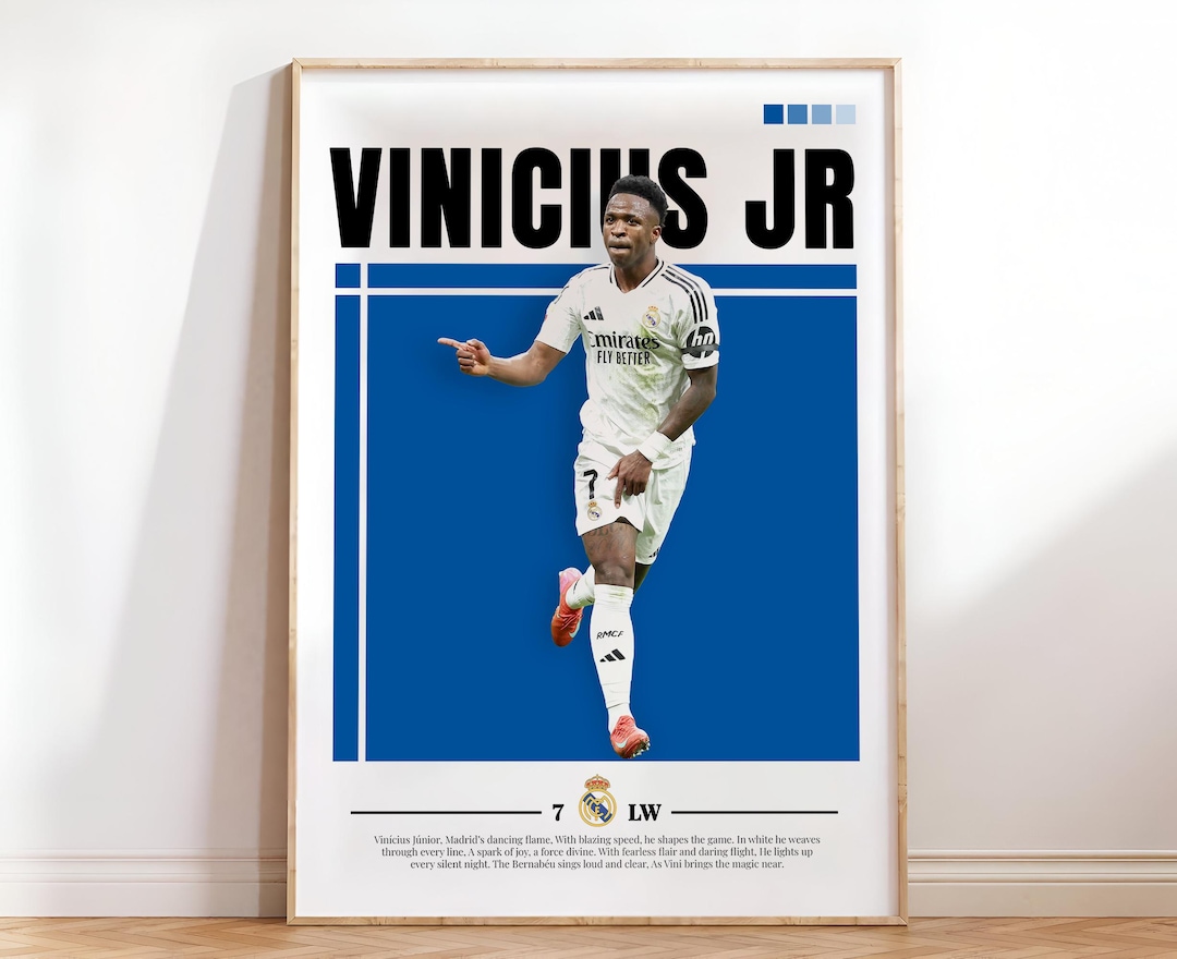 Vinicius Jr Poster, Real Madrid Poster, Vinicius Jr Poster Print Art ...