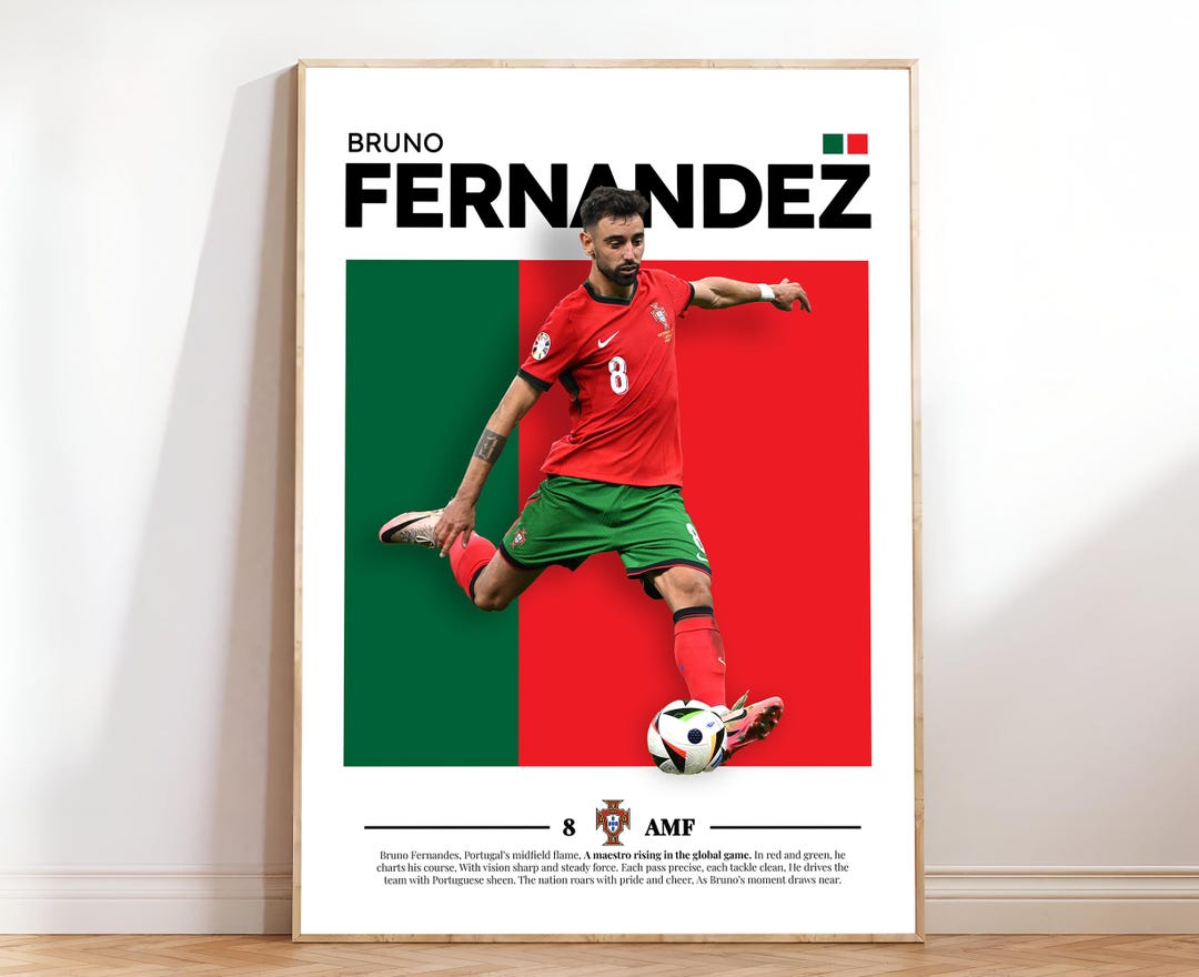 Bruno Fernandes Poster, Portugal Poster Print Art, Gift Poster ...