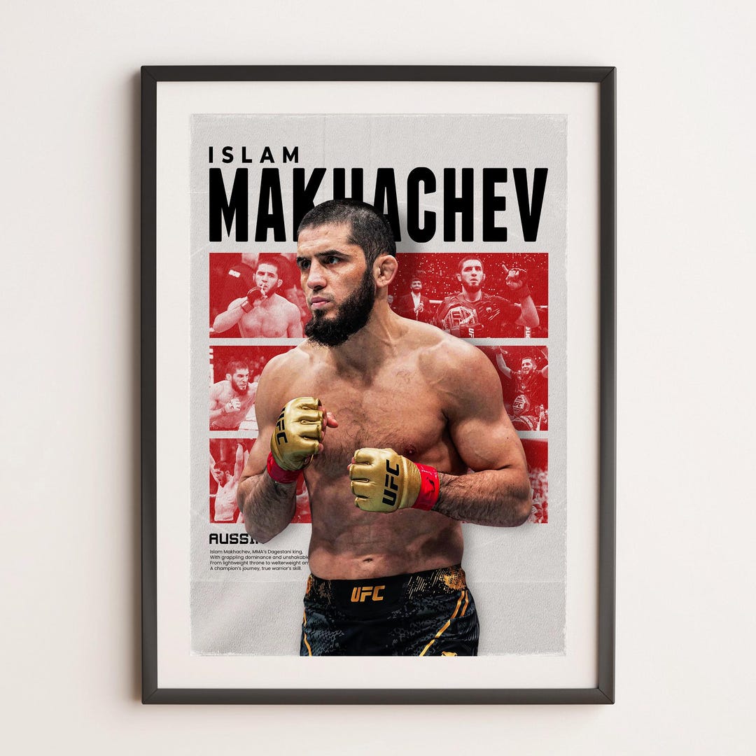 Islam Makhachev Poster Art Printable, Boxing Art Wall Decor, Boxing ...