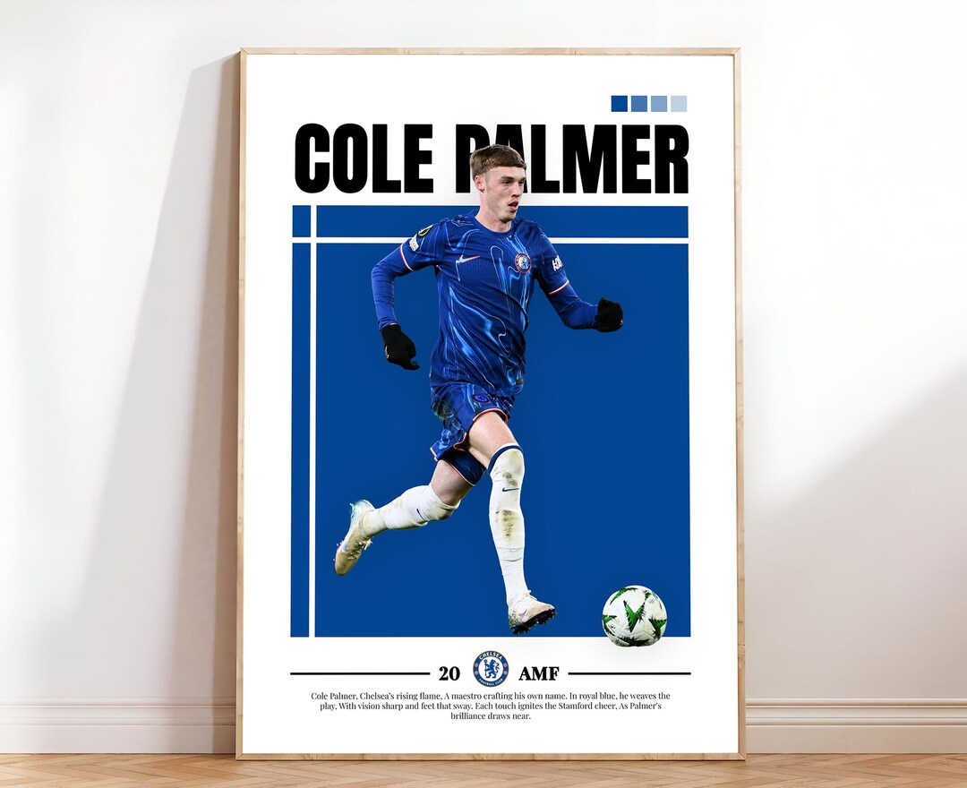 Cole Palmer Chelsea Poster, Chelsea Poster, Palmer Poster Print Art ...