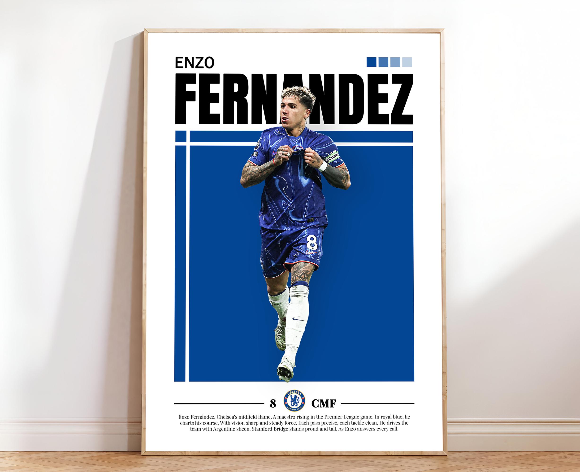 Enzo Fernandez Chelsea Poster, Chelsea Poster, Enzo Poster Print Art ...