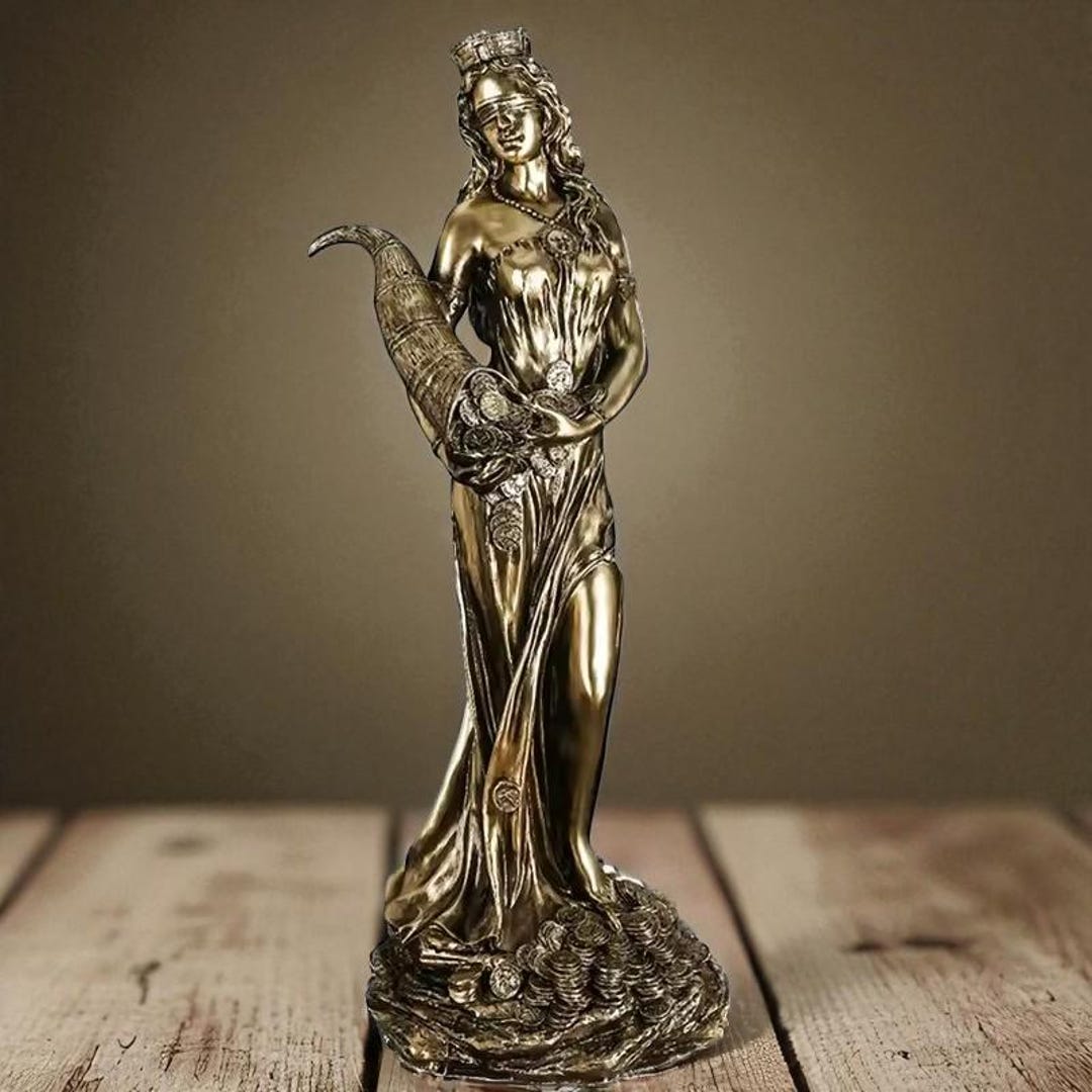 Tyche Fortuna Greek Goddess Statue: Bronze Finish Resin Sculpture - Etsy