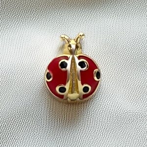 14K Solid Gold Ladybug Cartilage Earring – Cute Internally Threaded ...