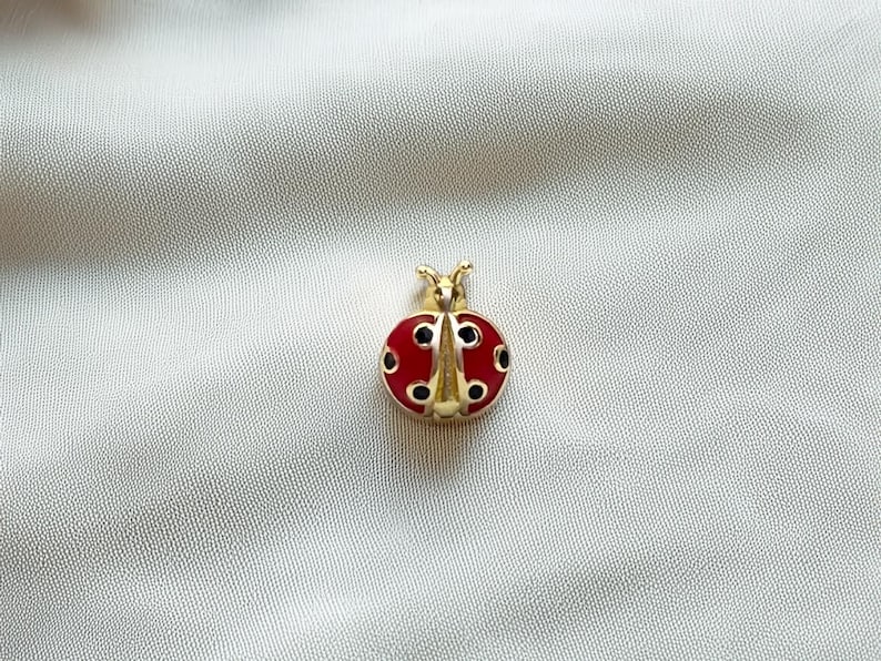 14K Solid Gold Ladybug Cartilage Earring – Cute Internally Threaded ...