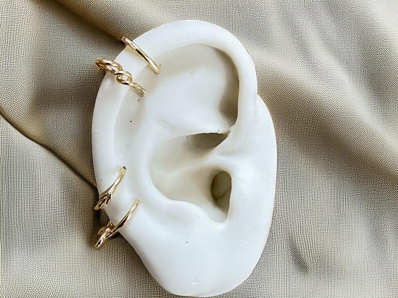 14K Solid Gold Mythological Design Piercing – Unique Antique-inspired ...