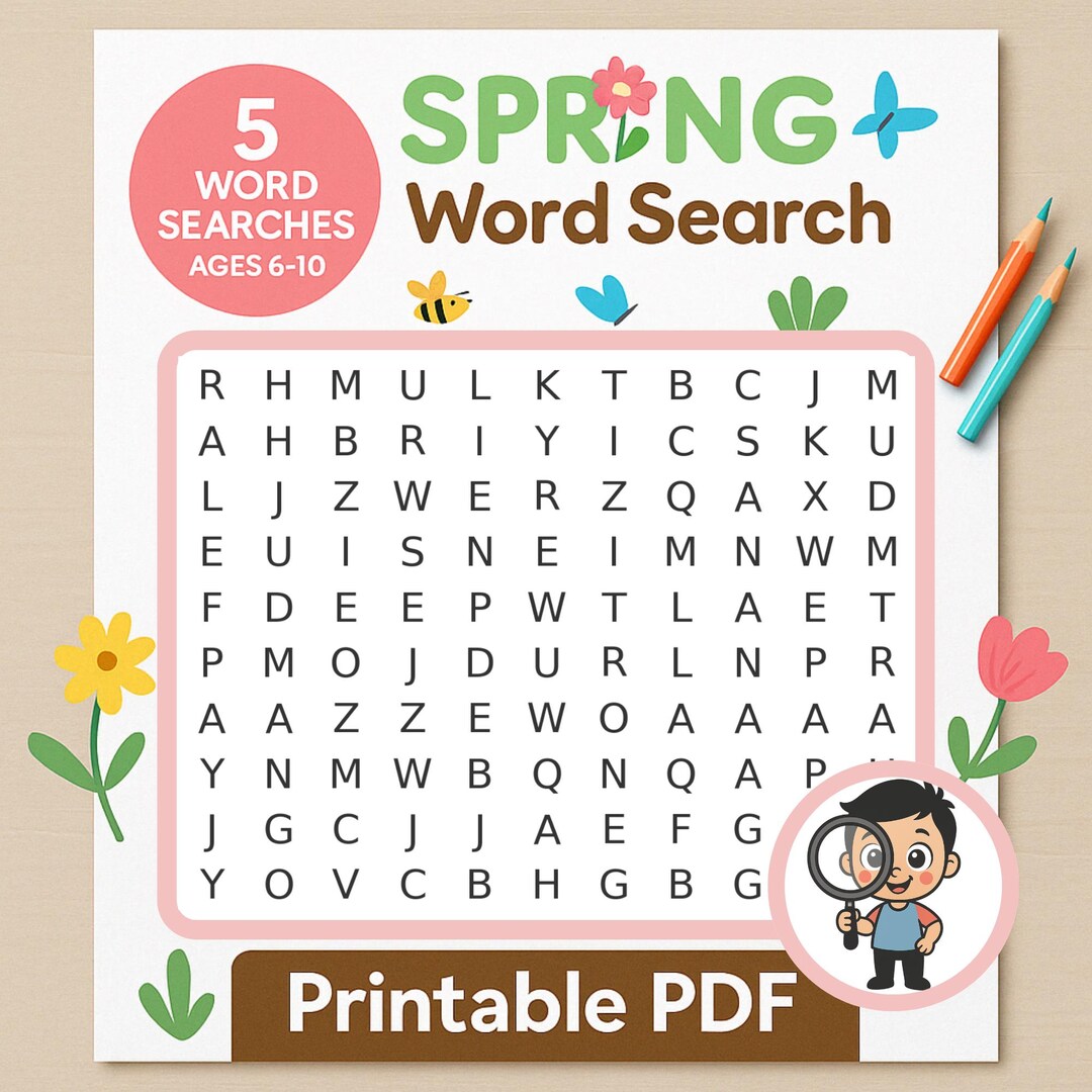 Spring Word Search Puzzle for Kids | Printable Vocabulary Activity ...