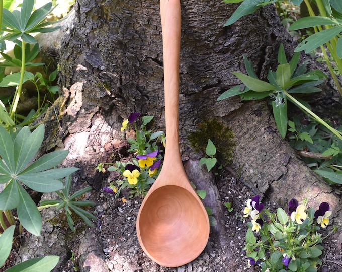 Wide Handmade Wooden Ladle Spoon Kitchen Utensil of Black Walnut Wood ...