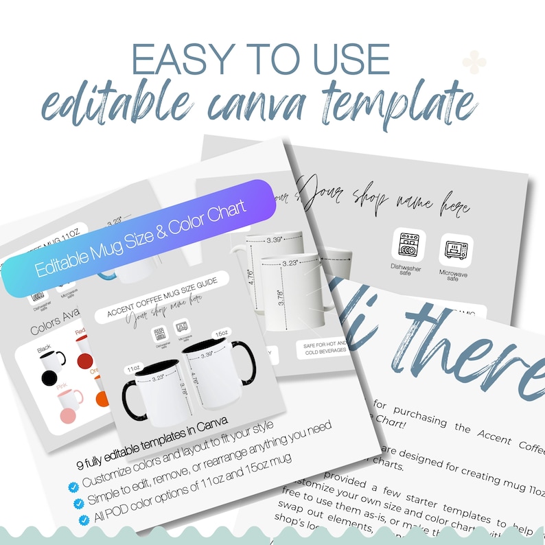 Printful Mug Size Chart & Color Chart, 11 and 15oz Ceramic Mug Size ...