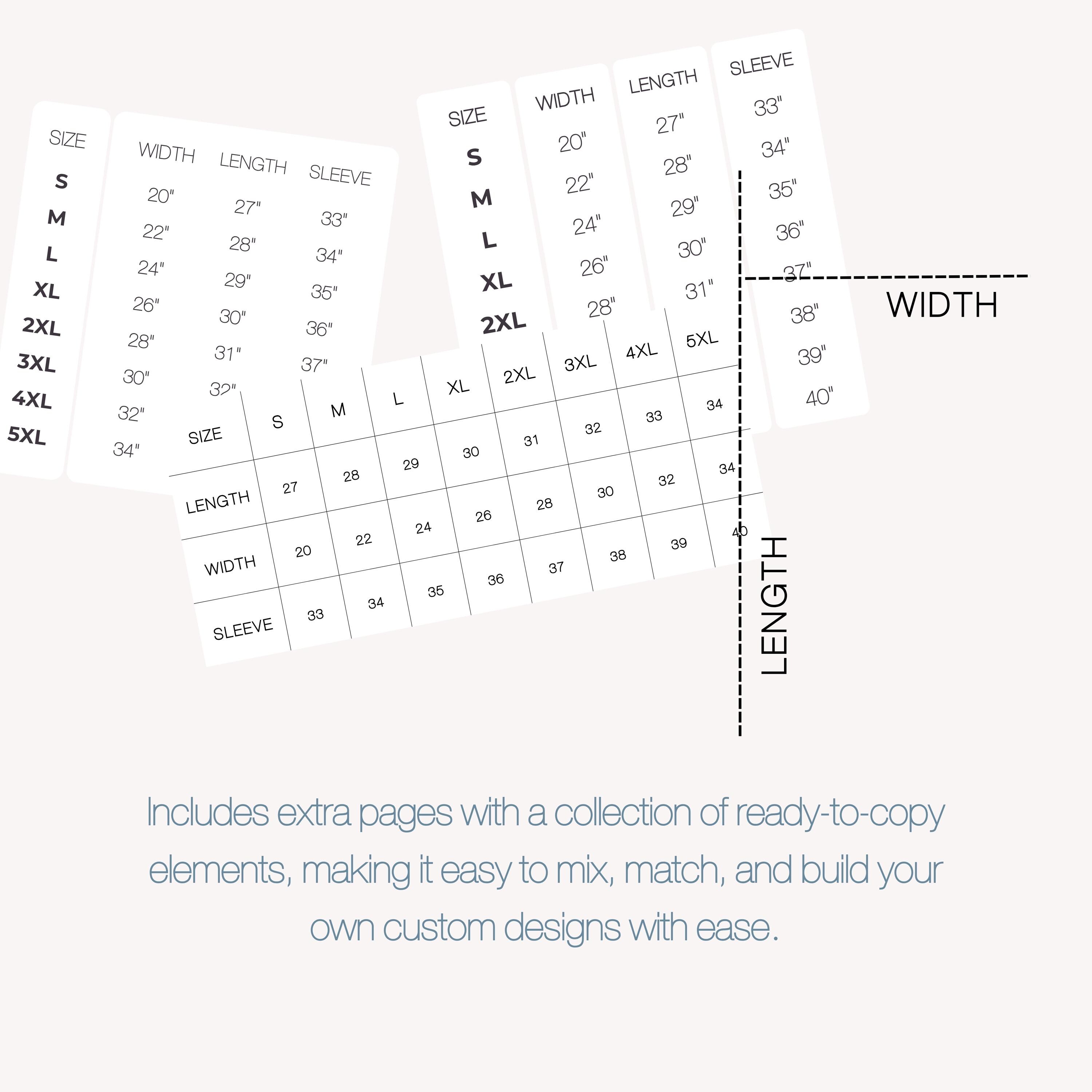 Gildan Color Chart and Size Chart, Editable Gildan Tshirt Color and Size Chart, Gildan Size ...