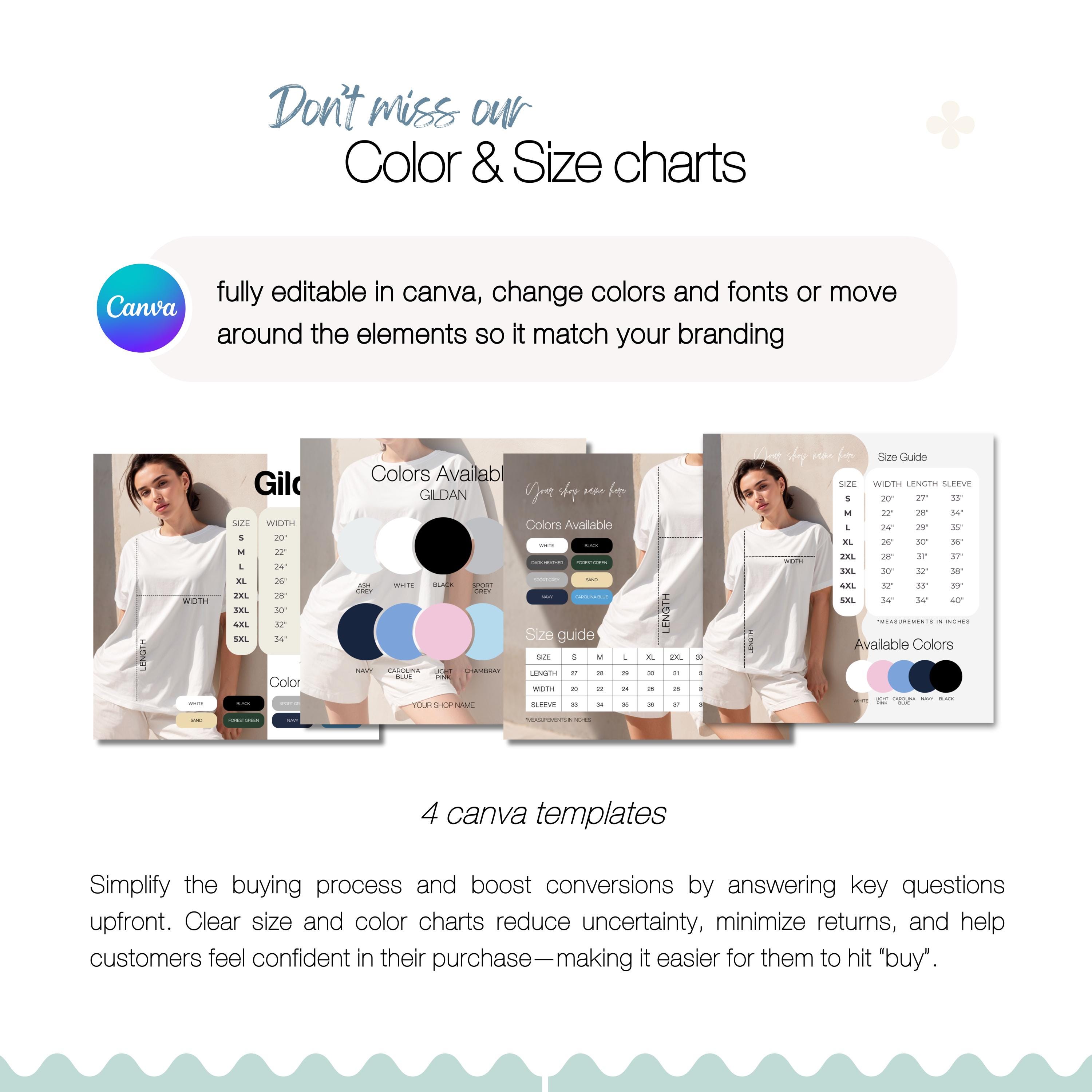 Printful Mug Size Chart & Color Chart, 11 and 15oz Ceramic Mug Size ...