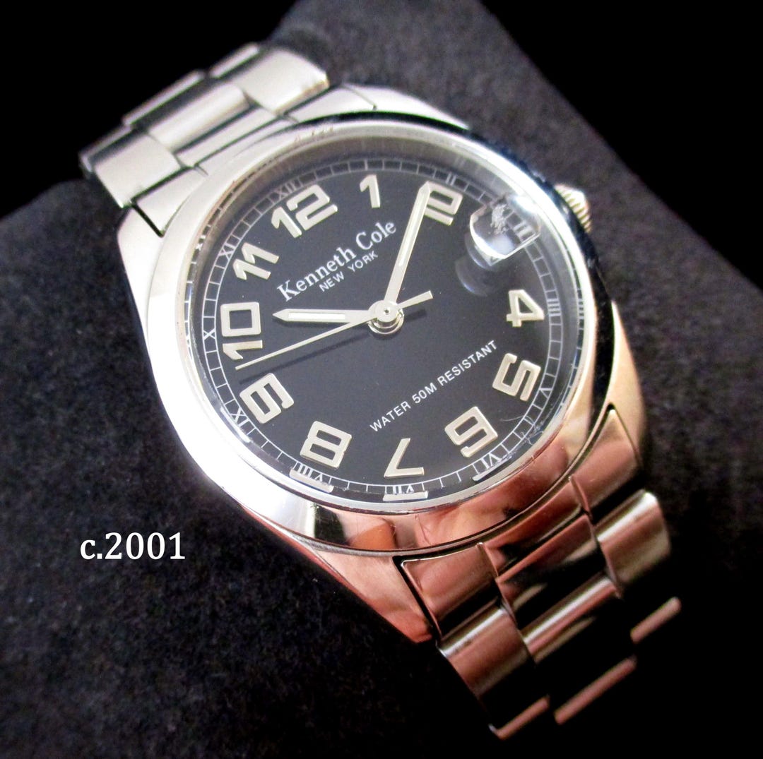 C.2001 Kenneth Cole, New York Slick Black & Stainless - Etsy