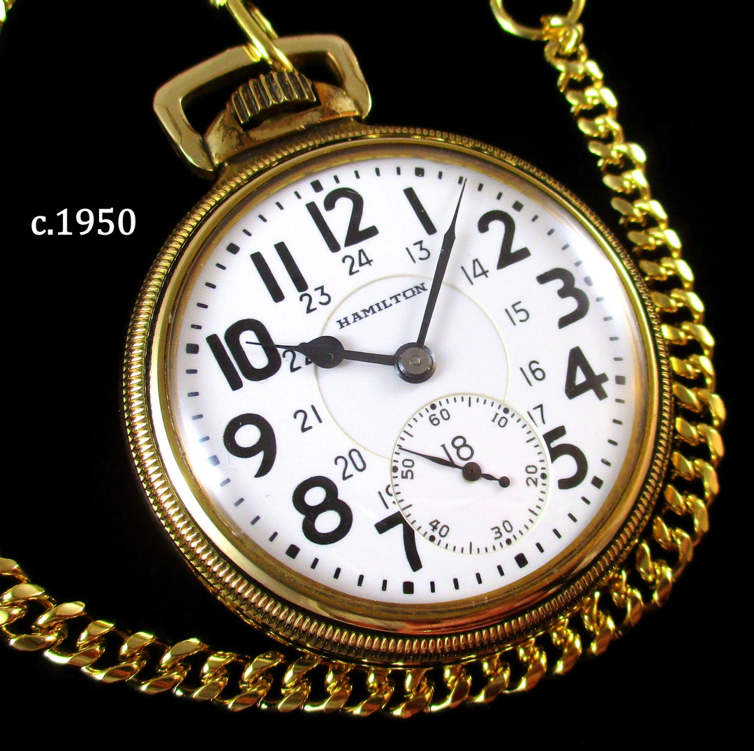 C.1950 Hamilton 992B - 24hr Dial & 21 Jewels - Beefy! - Etsy