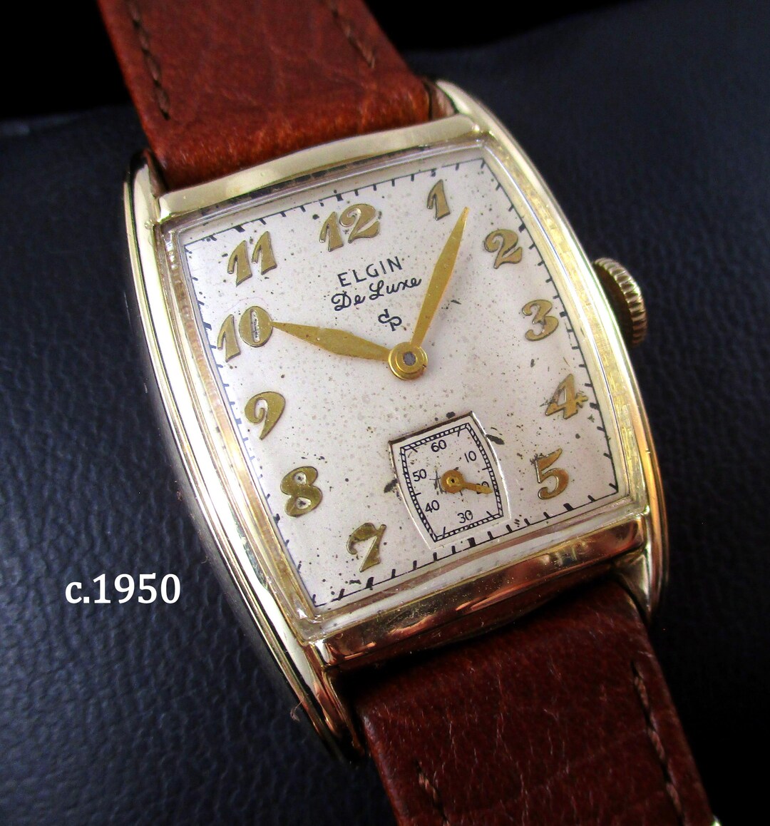 C.1950 Elgin 'Deluxe' - ¡Un gran original dorado! - Etsy España