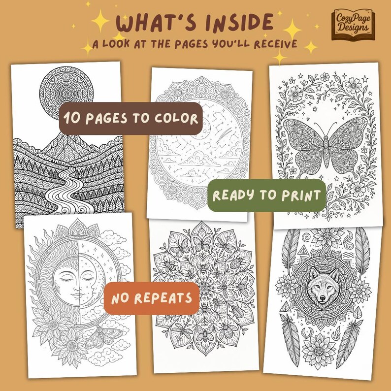 Mandala Coloring Book PDF | Printable Mandala World Scenes | Nature ...