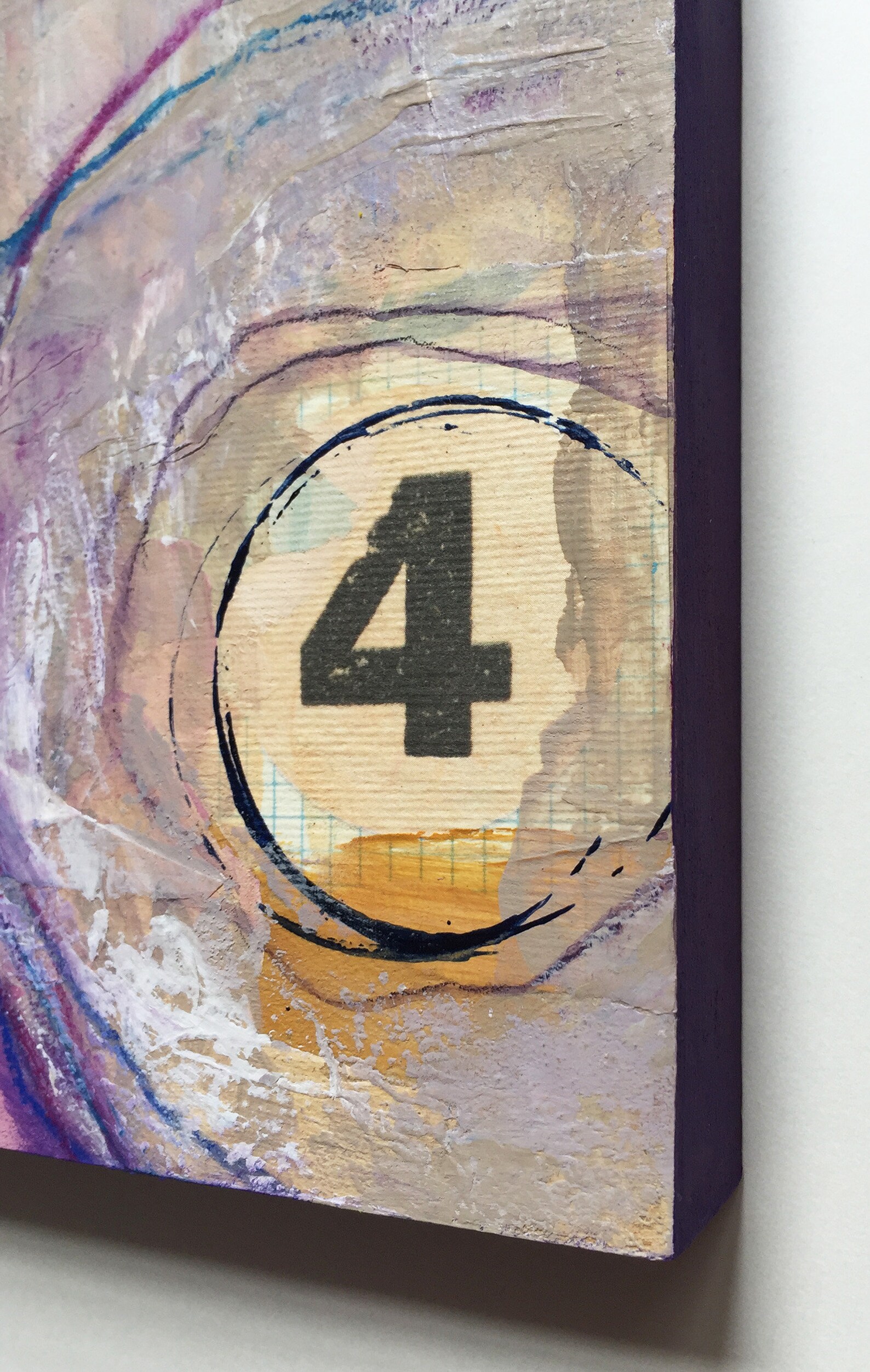 Number 4 Collage, Purple Abstract Mixed Media Art - Etsy