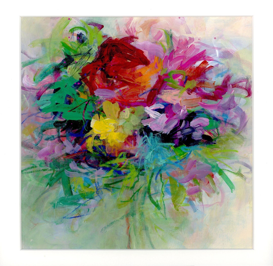 Abstract Bridal Bouquet; Mixed Media Flower Painting - Etsy