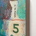 Number 5 Collage, Turquoise Mixed Media Art - Etsy