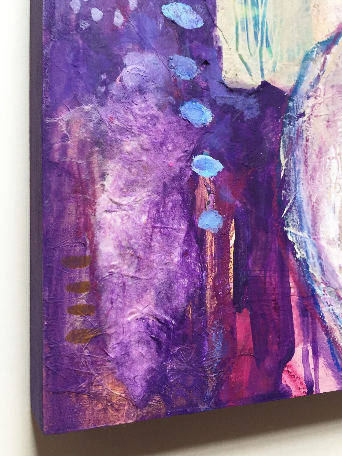 Number 4 Collage, Purple Abstract Mixed Media Art - Etsy