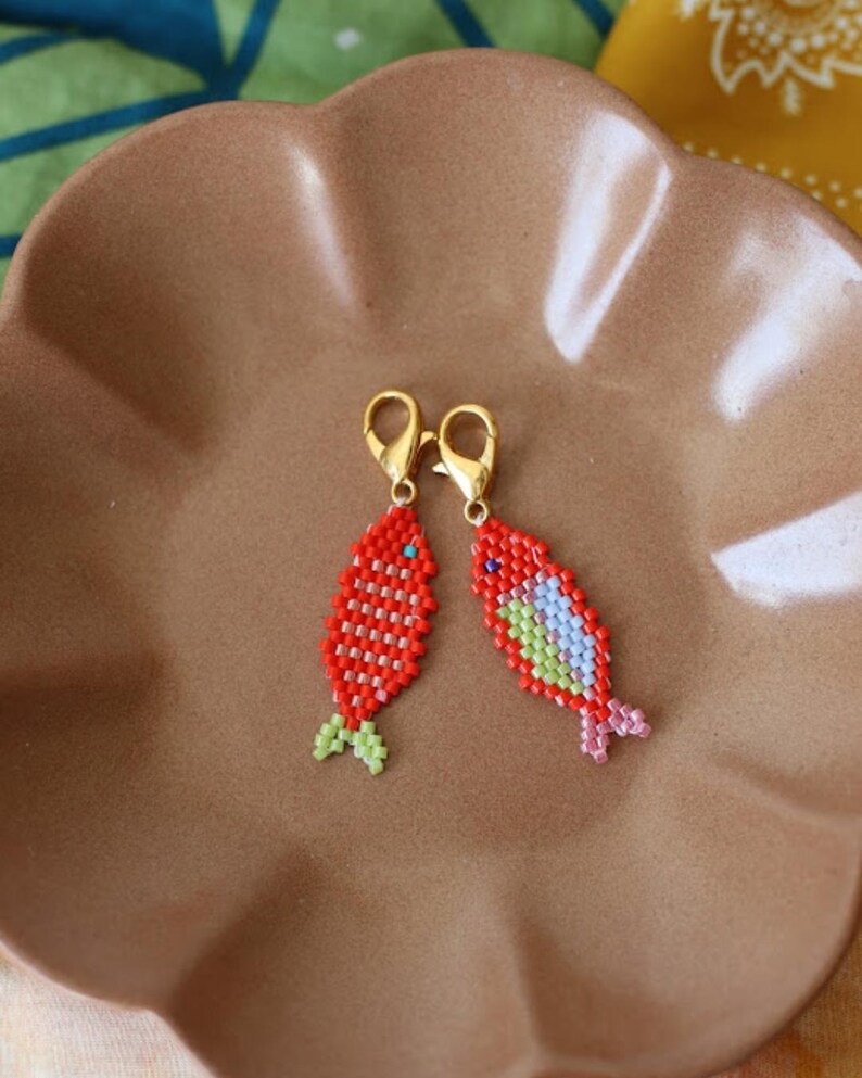 Beaded Fish Charm for Keychains Necklaces Bracelets - Etsy