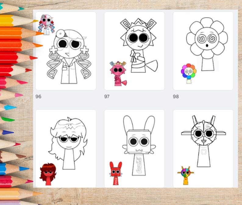 40 SPRUNKI Pyramixed NEW OC Printable Coloring Pages A4 Coloring Book ...