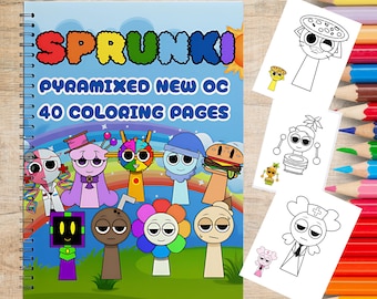SPRUNKI Coloring Book Bundle All 20 Sprunki Characters Printable ...