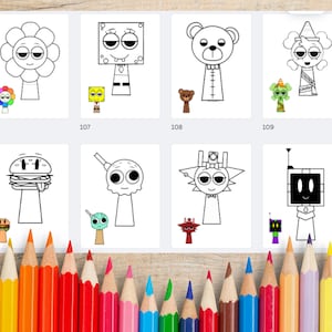 40 SPRUNKI Pyramixed NEW OC Printable Coloring Pages A4 Coloring Book ...