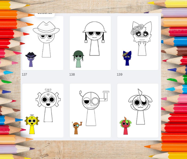 42 Sprunki New Characters Printable Coloring Pages A4 Coloring Book for ...