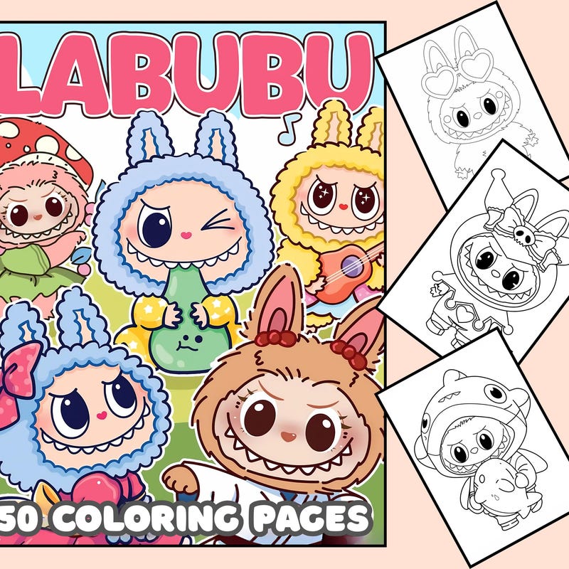 Labubu Coloring for Kids - Etsy