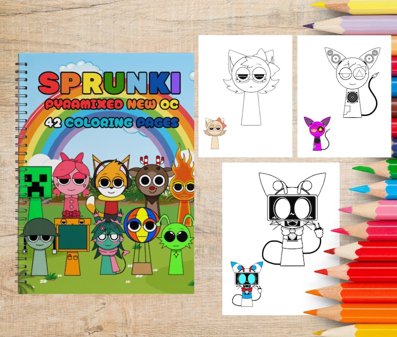 42 Sprunki New Characters Printable Coloring Pages A4 Coloring Book for ...