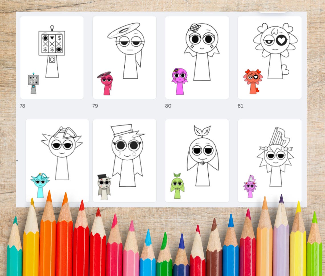 40 SPRUNKI Pyramixed NEW OC Printable Coloring Pages A4 Coloring Book ...