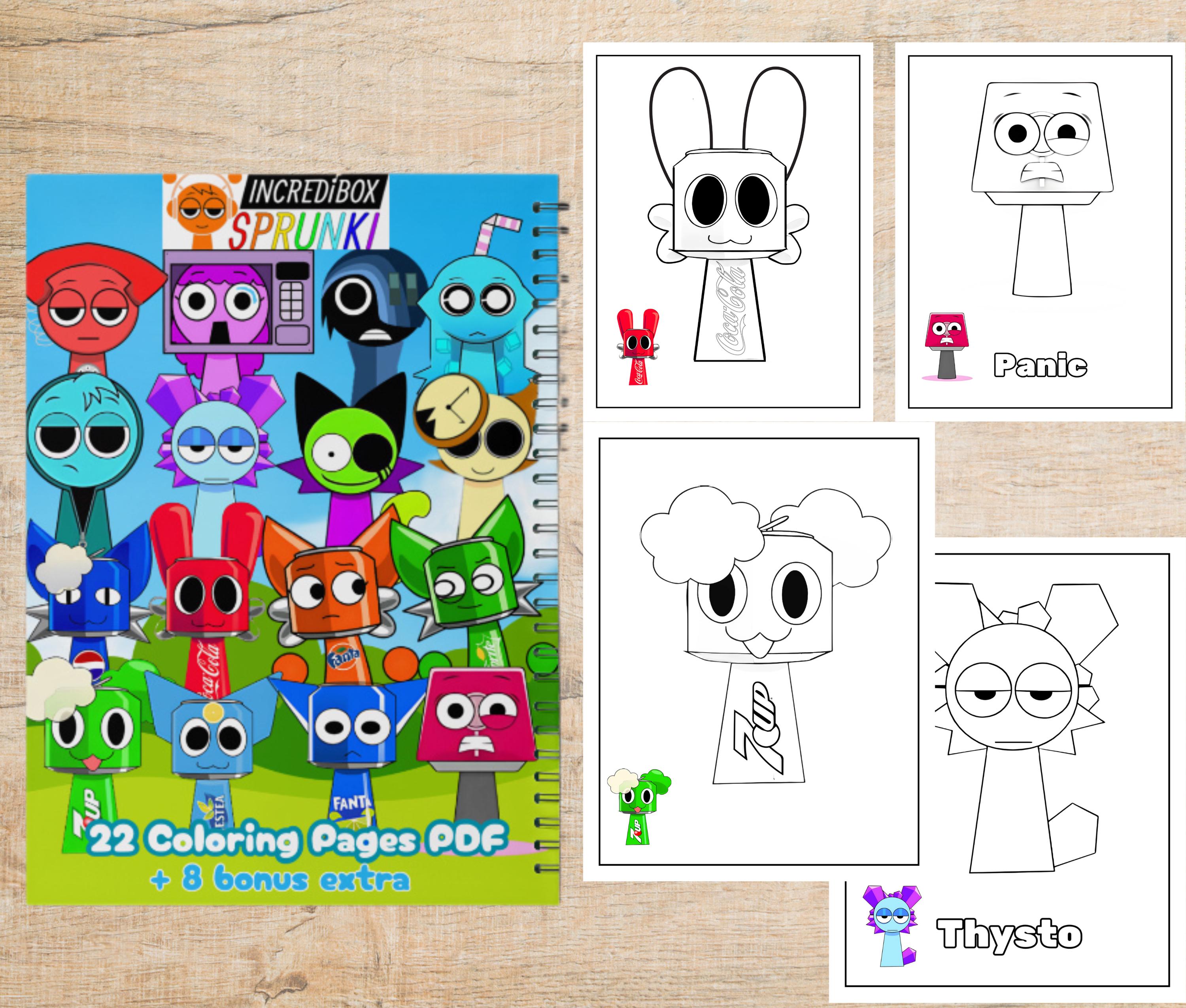 22 +8 Sprunki Characters Printable Coloring Pages A4 Coloring Book for ...