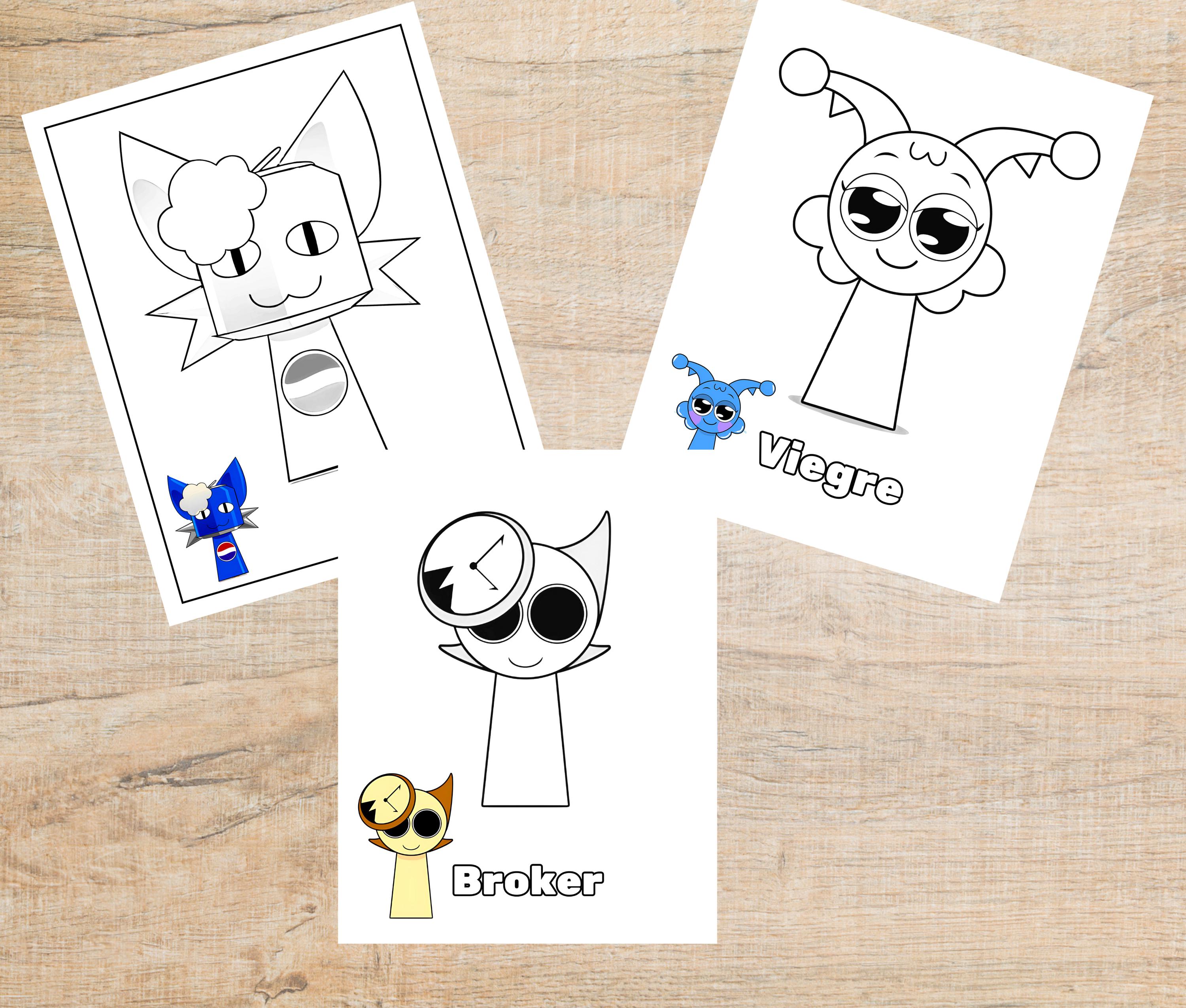22 +8 Sprunki Characters Printable Coloring Pages A4 Coloring Book for ...