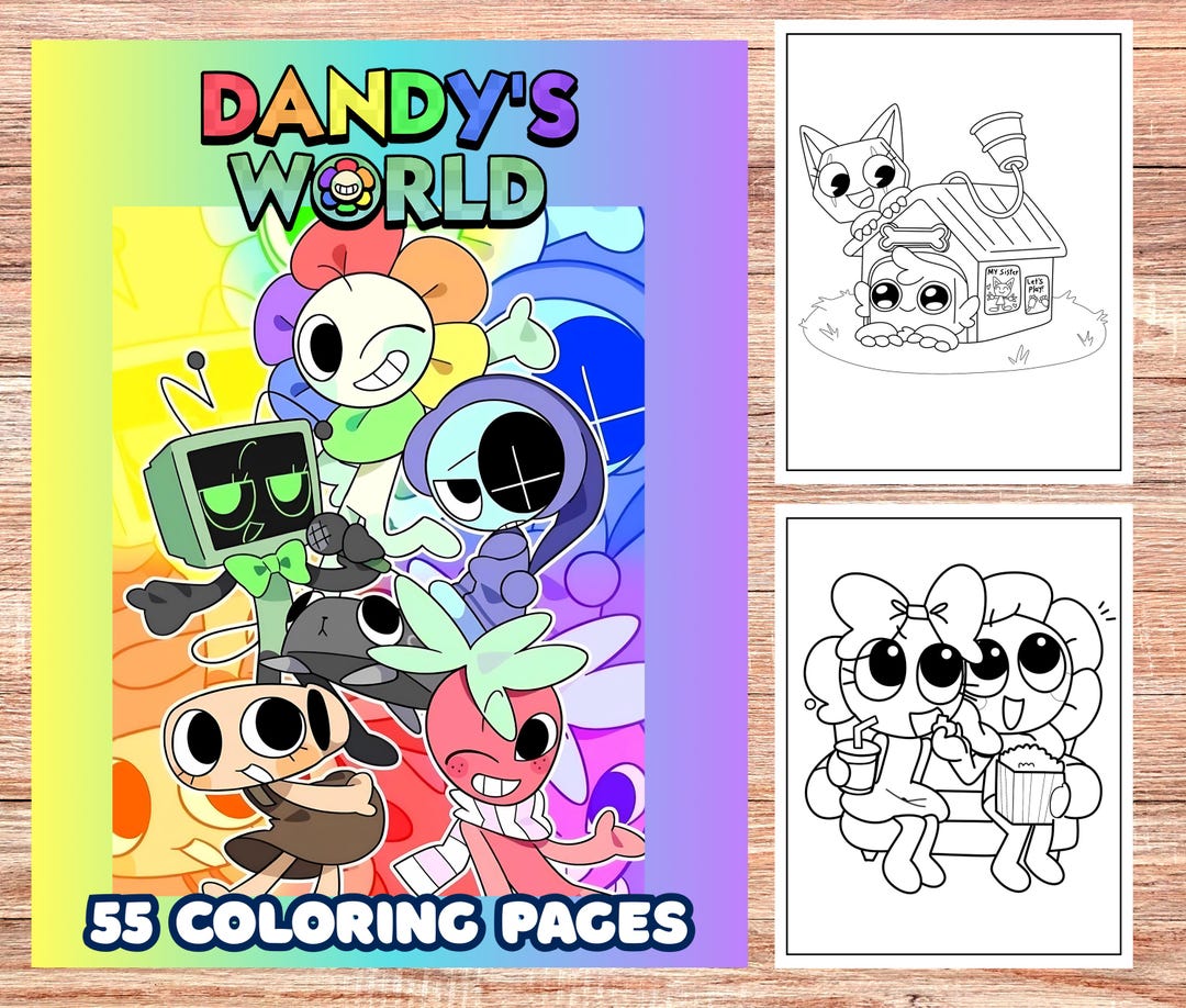 Dandys World Coloring Book: 55 Printable Gamer Character Pages (A4 ...