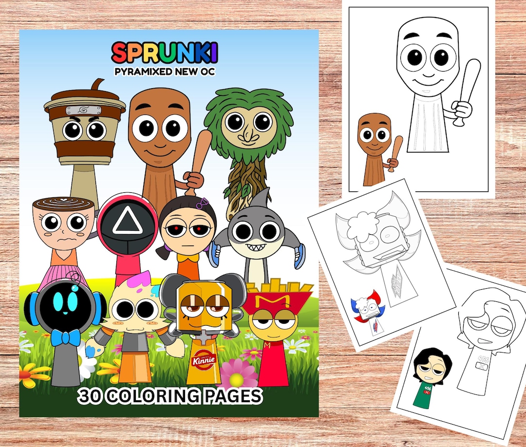 30 Sprunki Characters Printable Coloring Pages A4 Coloring Book for ...